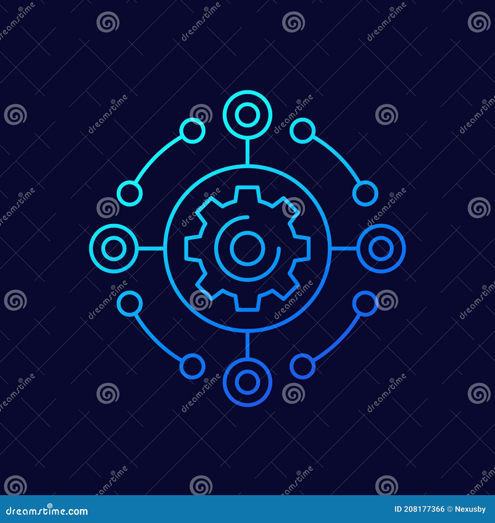 AI Integration Line Cartoon Flat Illustration | CartoonDealer.com ...