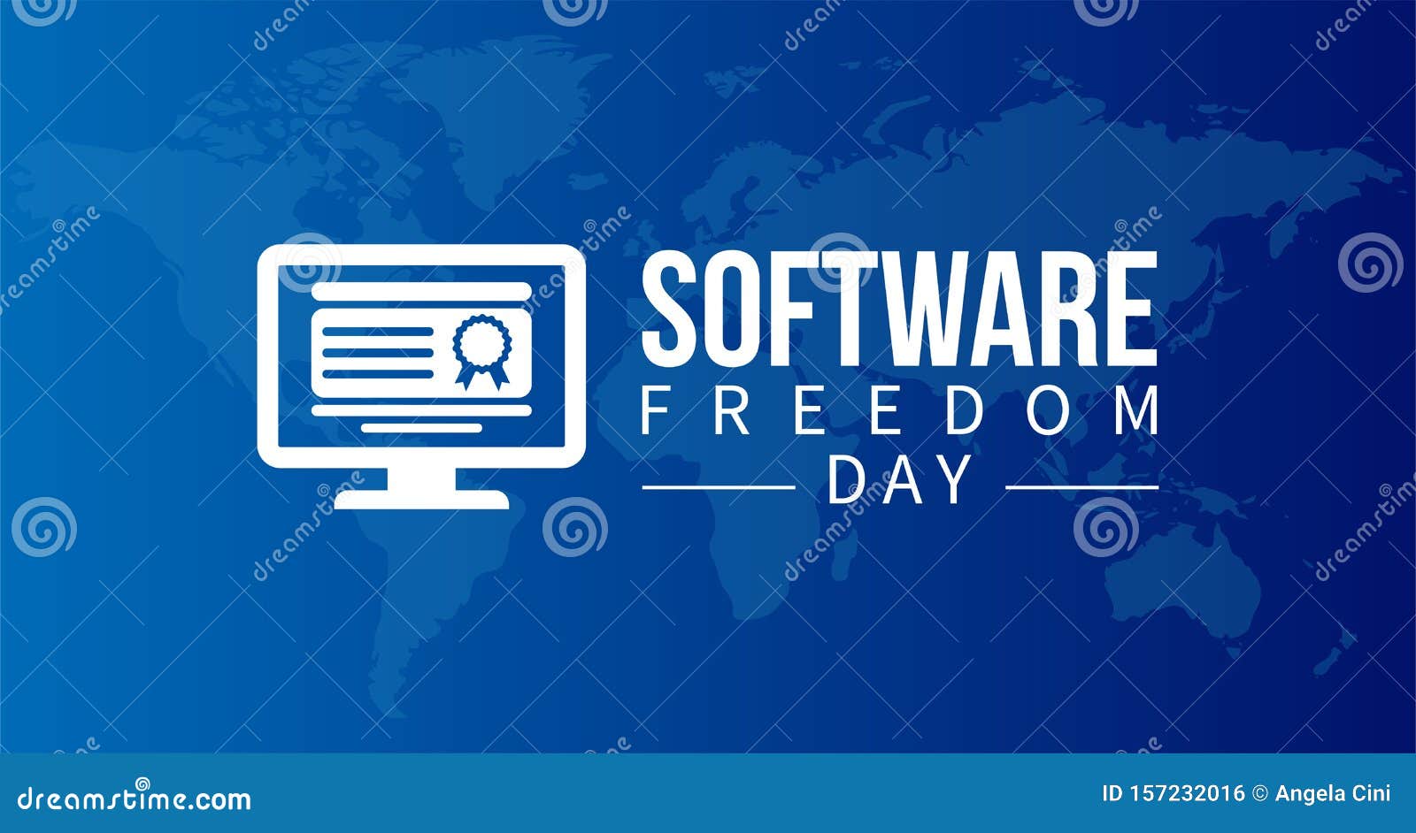 Software Freedom Day Blue Background Illustration Stock Vector ...