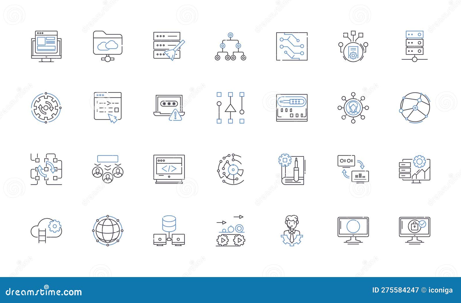 Software Graphics Line Icons Collection Rendering Animation Modeling