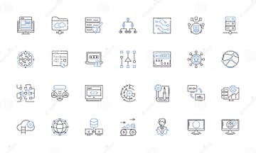 Software Graphics Line Icons Collection. Rendering, Animation, Modeling ...