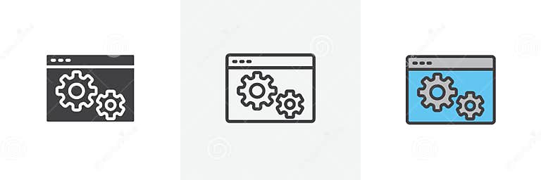 Software Icon Vector Set on White Background Stock Illustration ...