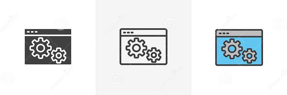 Software Icon Vector Set on White Background Stock Illustration ...