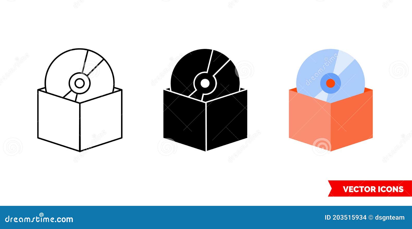 Software Icon of 3 Types Color, Black and White, Outline. Isolated ...