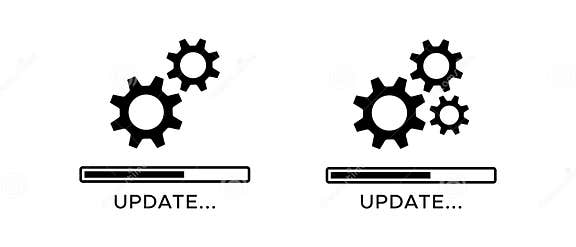 Software Icon Vector Set. System Update Symbol. Gear Sign Stock Vector ...