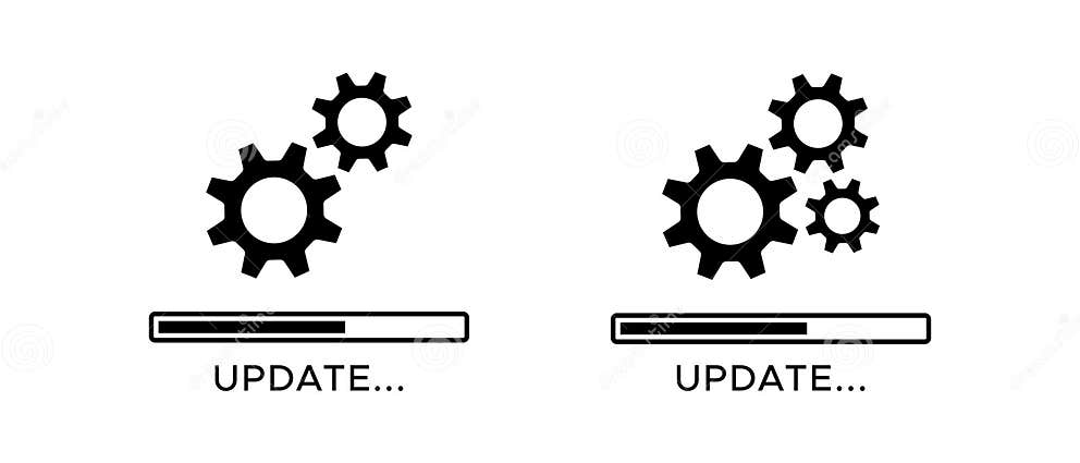 Software Icon Vector Set. System Update Symbol. Gear Sign Stock Vector ...
