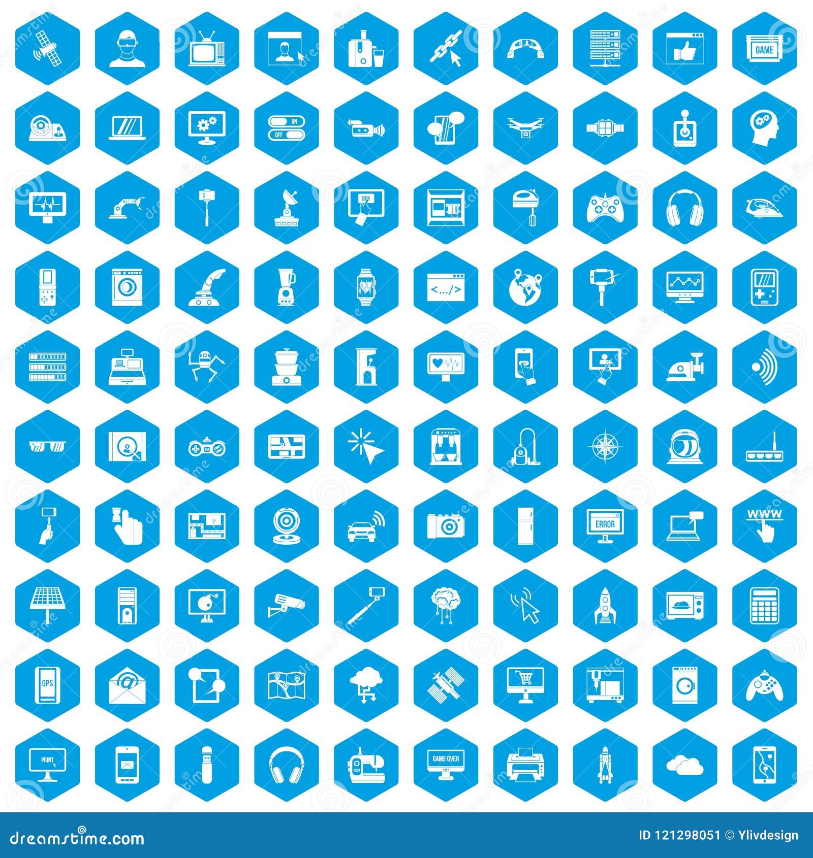 100 Software Icons Set Blue Stock Vector - Illustration of gallery ...
