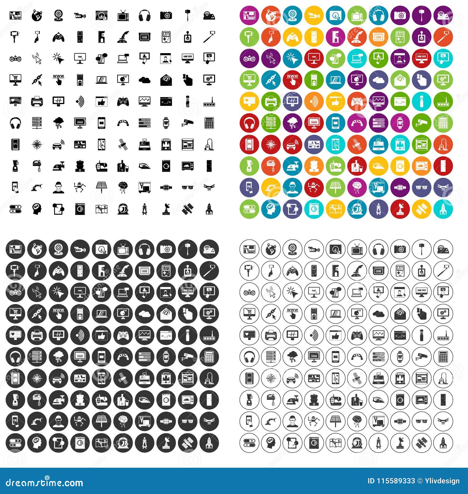 100 Software Icons Set Vector Variant Stock Vector - Illustration of ...