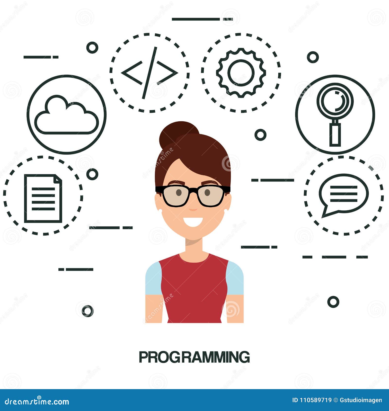 Software Language Programmer Avatar Stock Vector Illustration Of Code