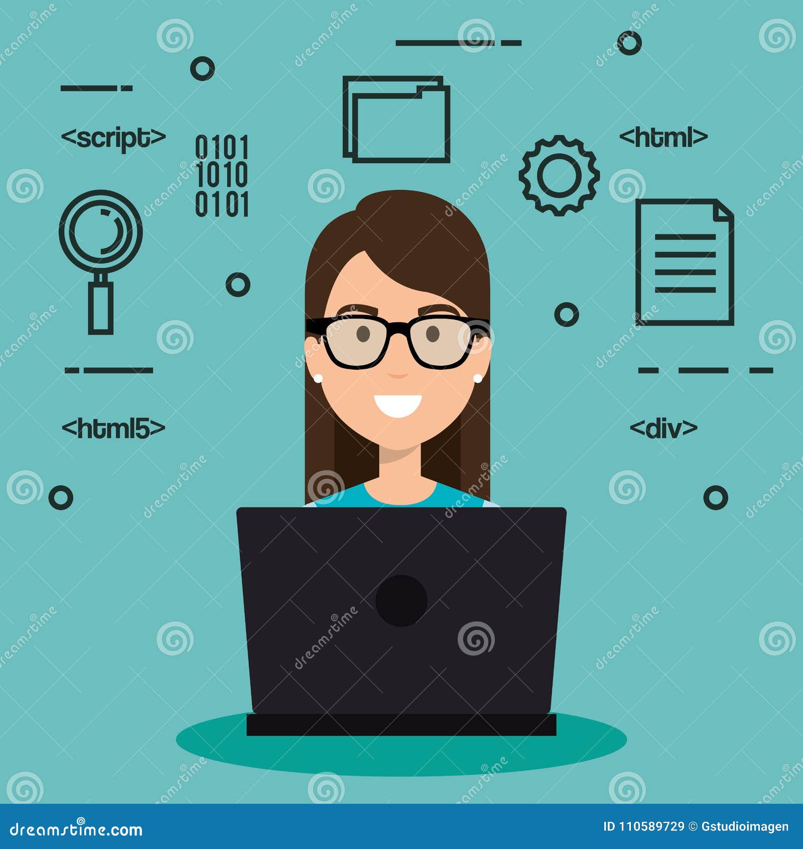 Software Language Programmer Avatar Stock Vector - Illustration of ...