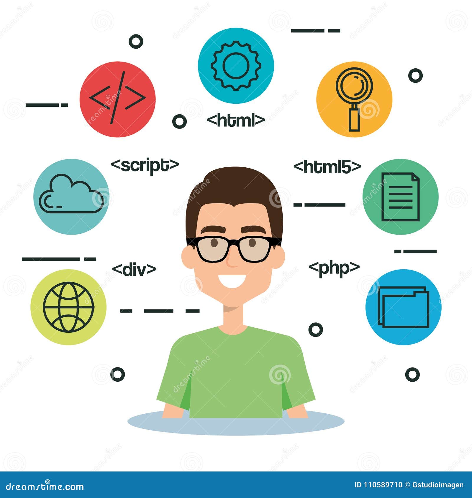Software Language Programmer Avatar Stock Vector - Illustration of code ...