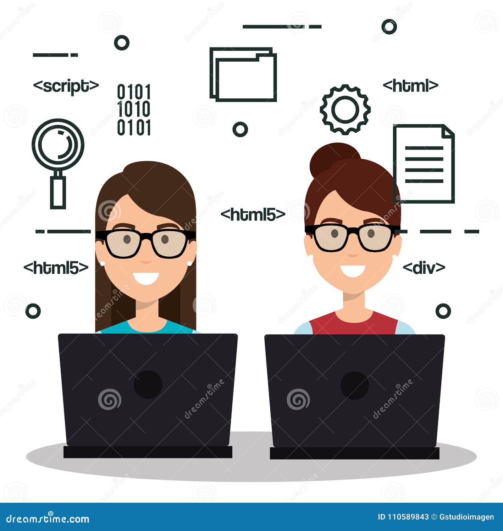 Software Language Programmer Avatar Stock Vector - Illustration of ...