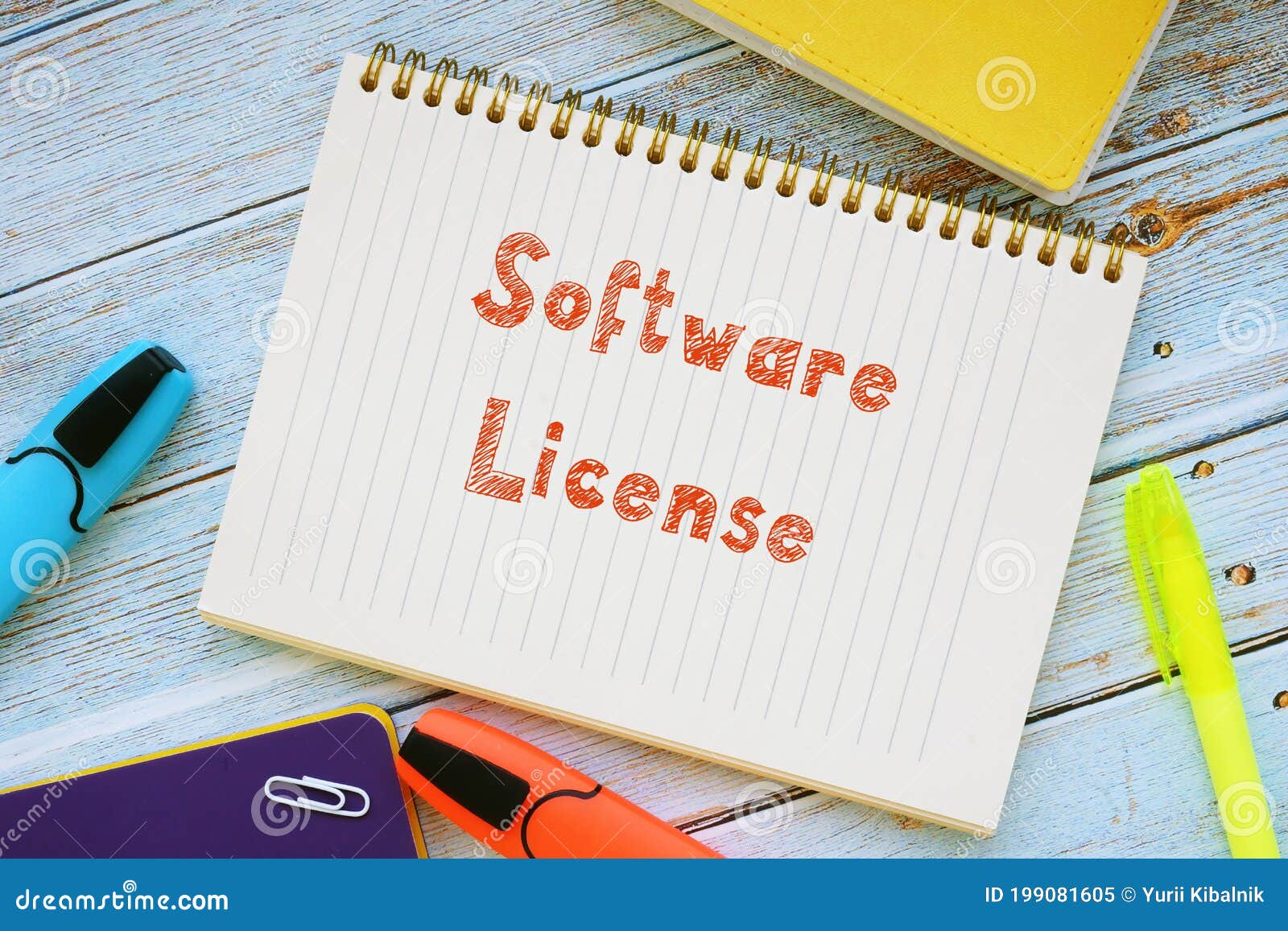 Software License Phrase on the Piece of Paper Stock Image - Image of ...