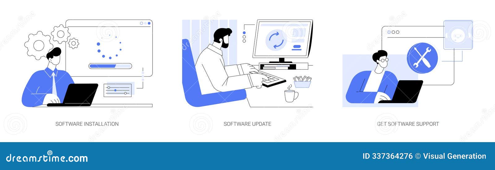 Software Maintenance Isolated Cartoon Vector Illustrations Se Stock ...