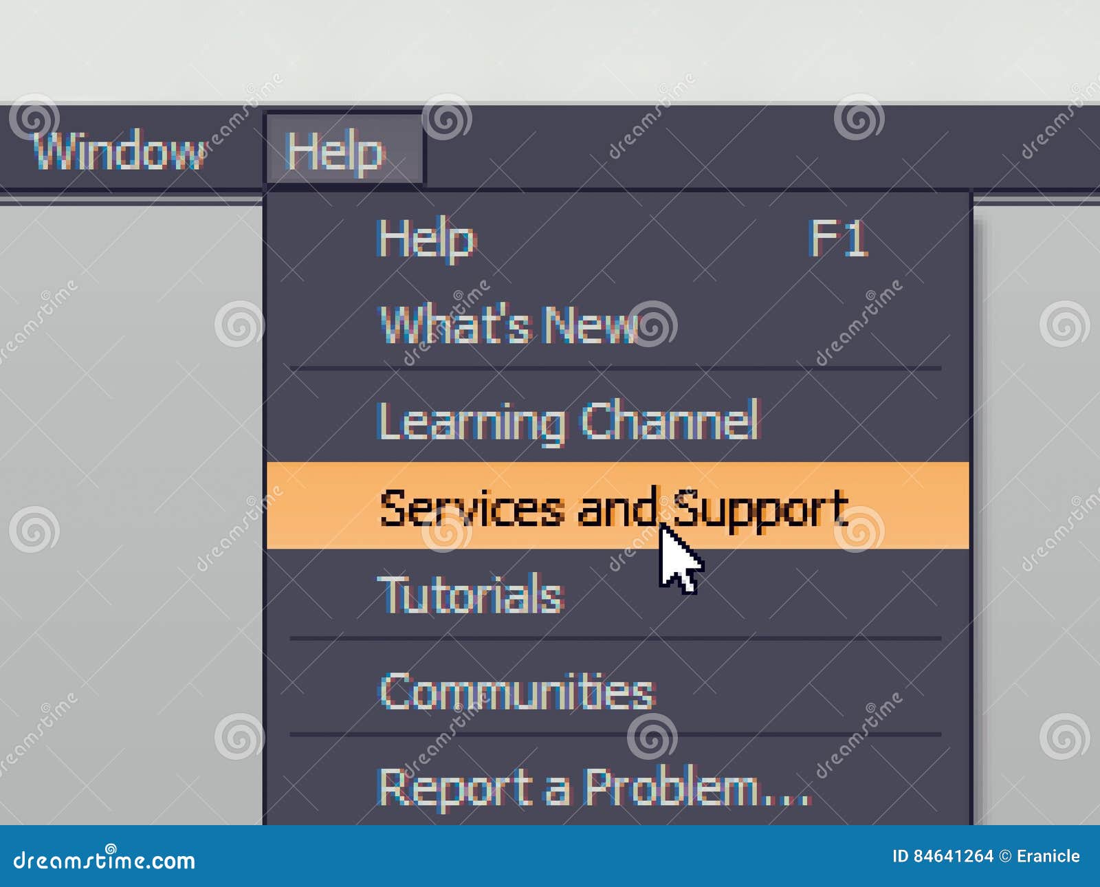Software Menu Item with Support Service Command Stock Photo - Image of ...