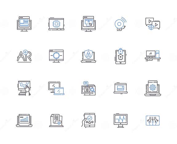 Software Outline Icons Collection. Software, Program, Application ...