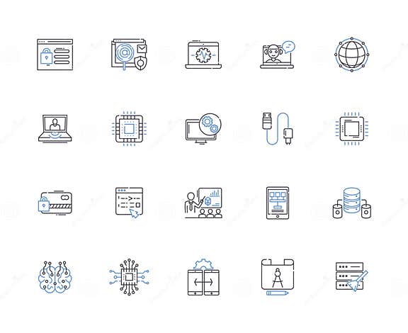 Software Outline Icons Collection. Software, Program, Application ...