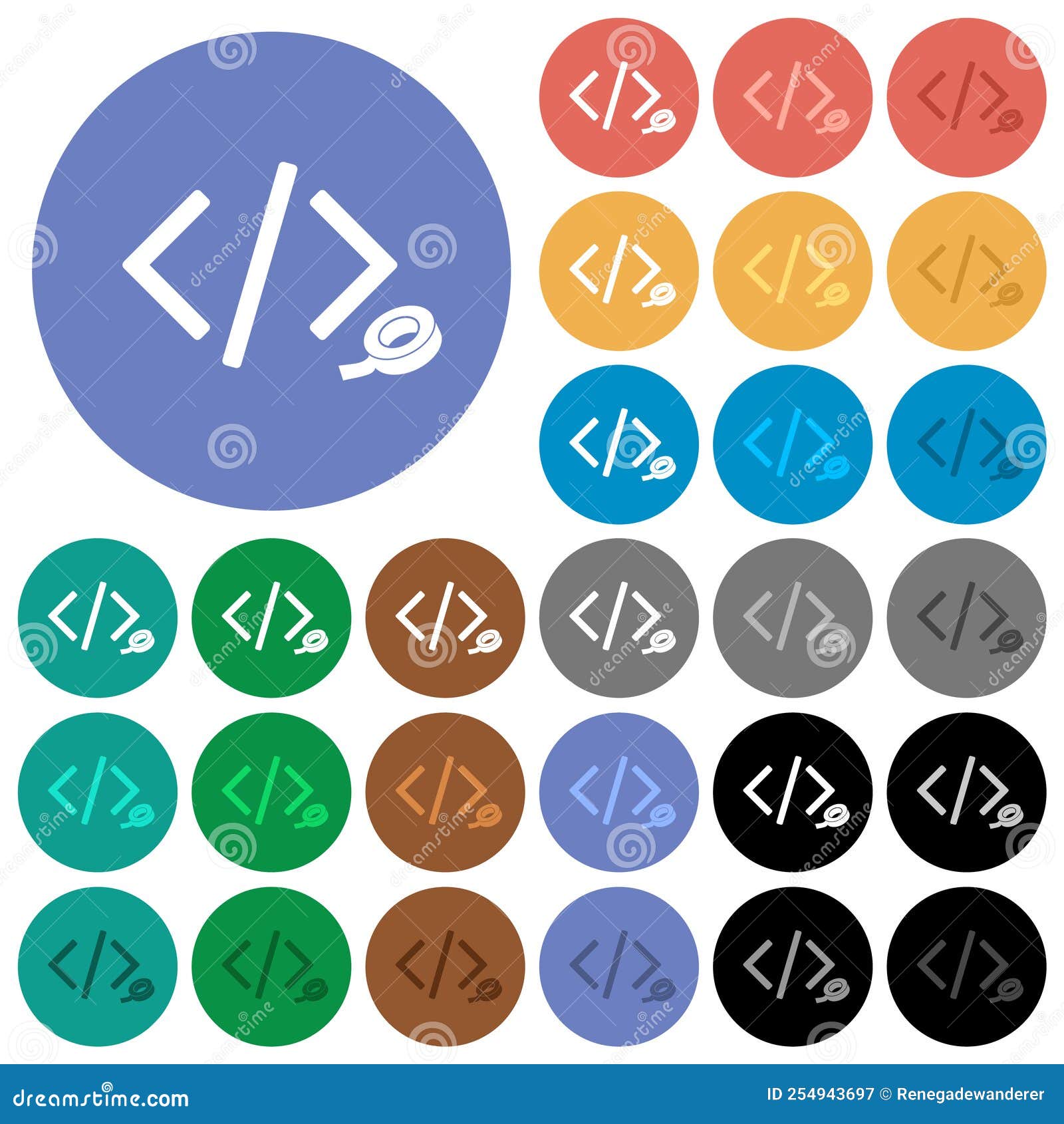 Software Patch Round Flat Multi Colored Icons Stock Vector ...