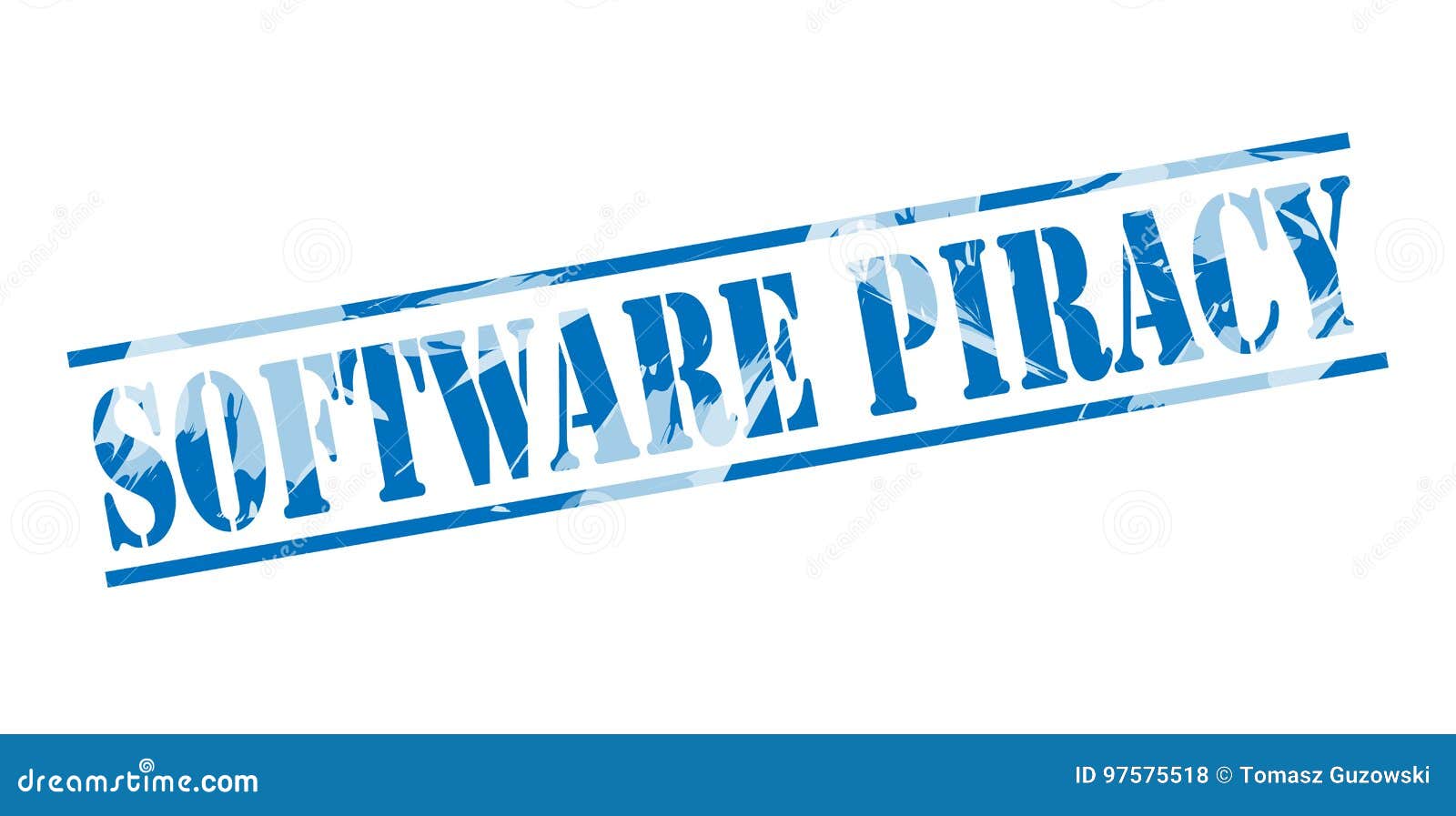 Software piracy blue stamp stock illustration. Illustration of label ...