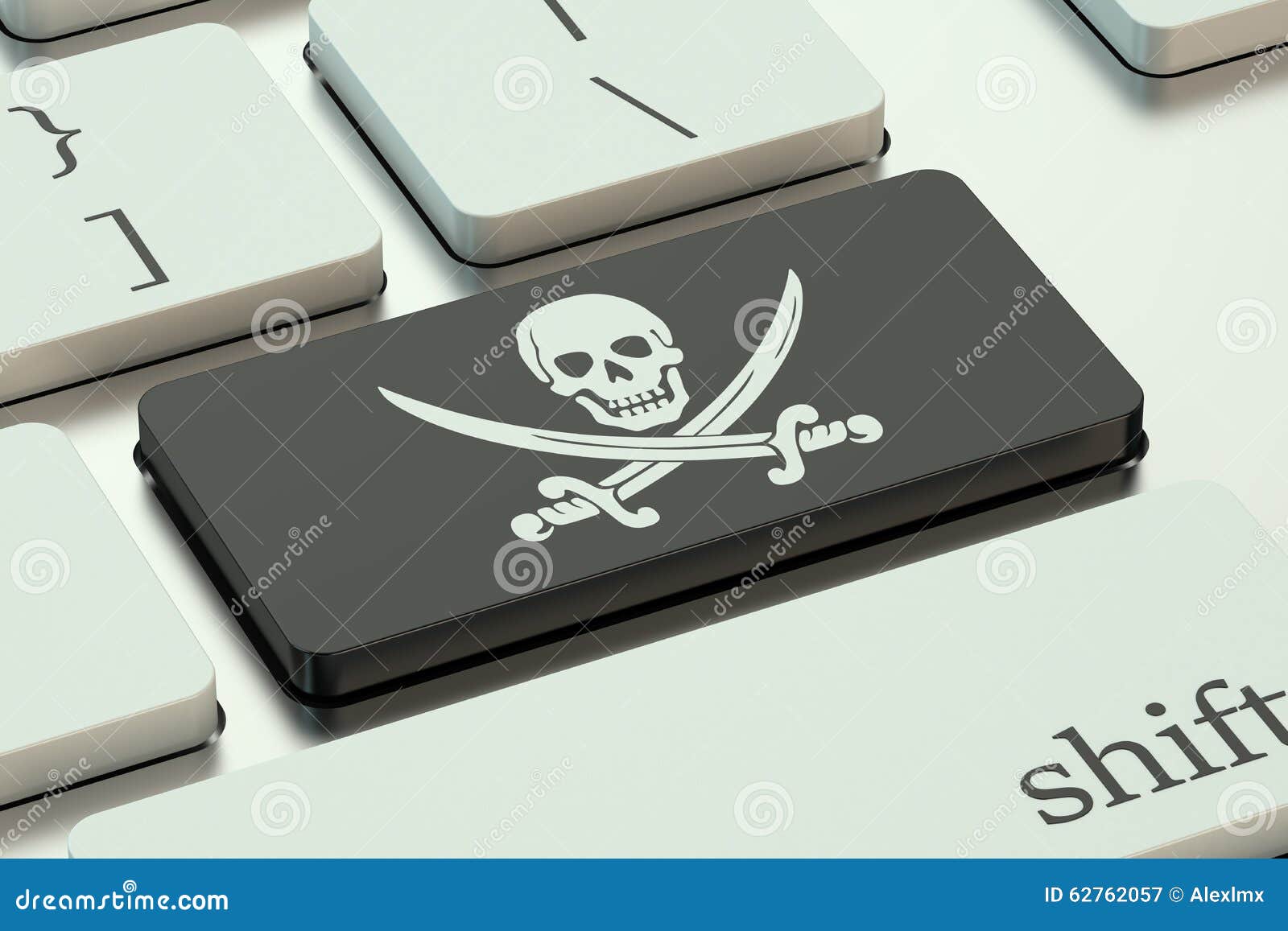 Software Piracy Concept, on the Computer Keyboard Stock Illustration ...