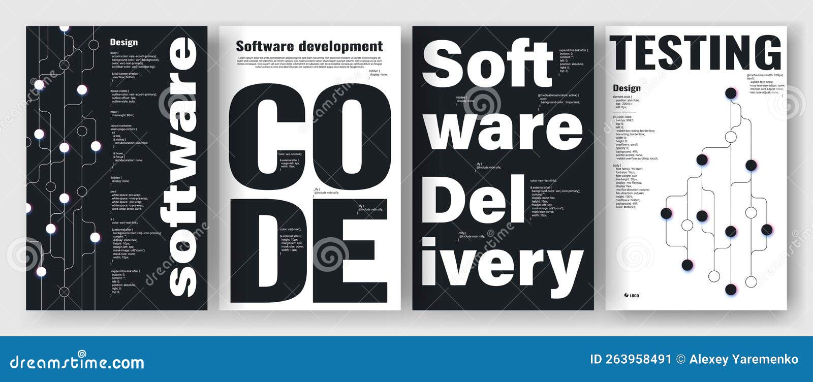 Software posters set stock vector. Illustration of online - 263958491