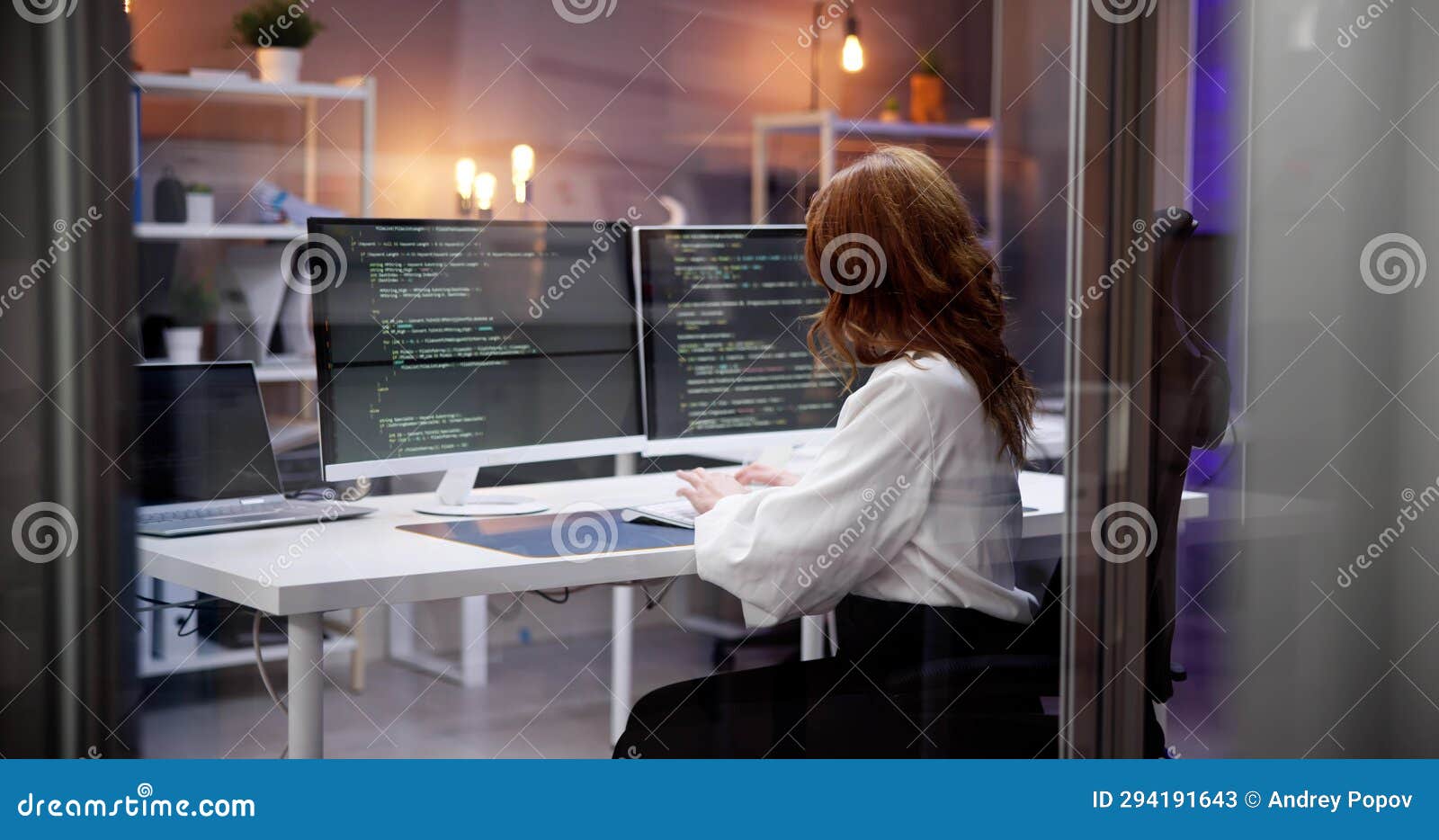 Software Programmer Or Coder Woman Stock Image Image Of Engineer