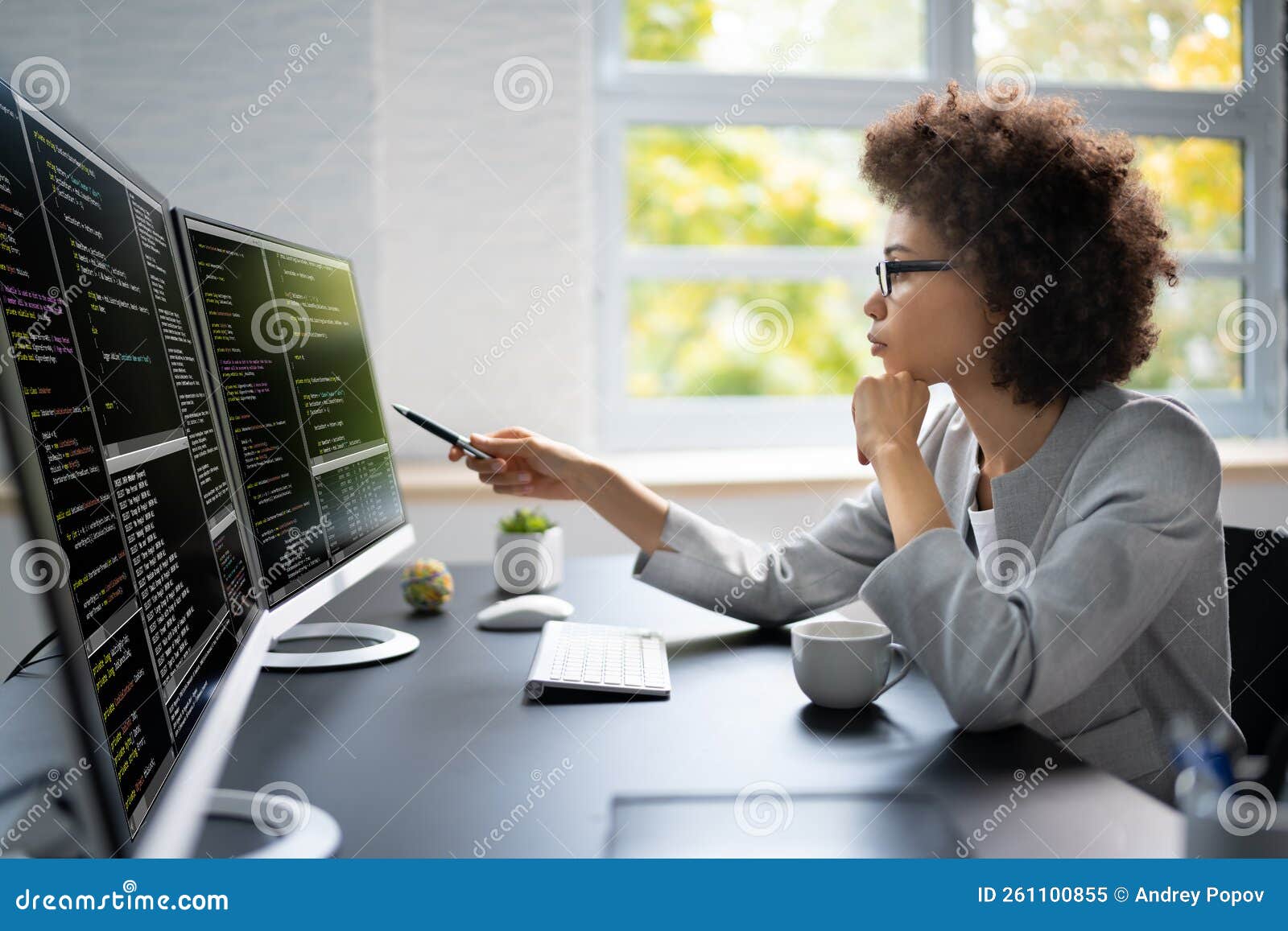 Software Programmer Or Coder Woman Stock Image Image Of Professional