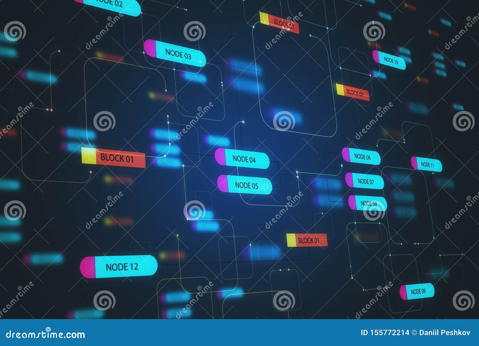 Software and Programming Concept with Digital Node Tree Diagram Stock ...