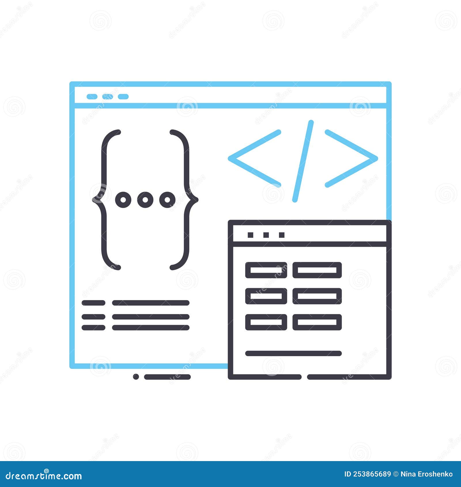 Software Programming Line Icon, Outline Symbol, Vector Illustration ... Software Programming Line Icon, Outline Symbol, Vector Illustration ...