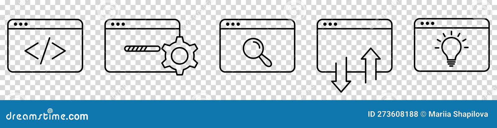 Programming Line Icons Linear Set Quality Vector Line Set Such As