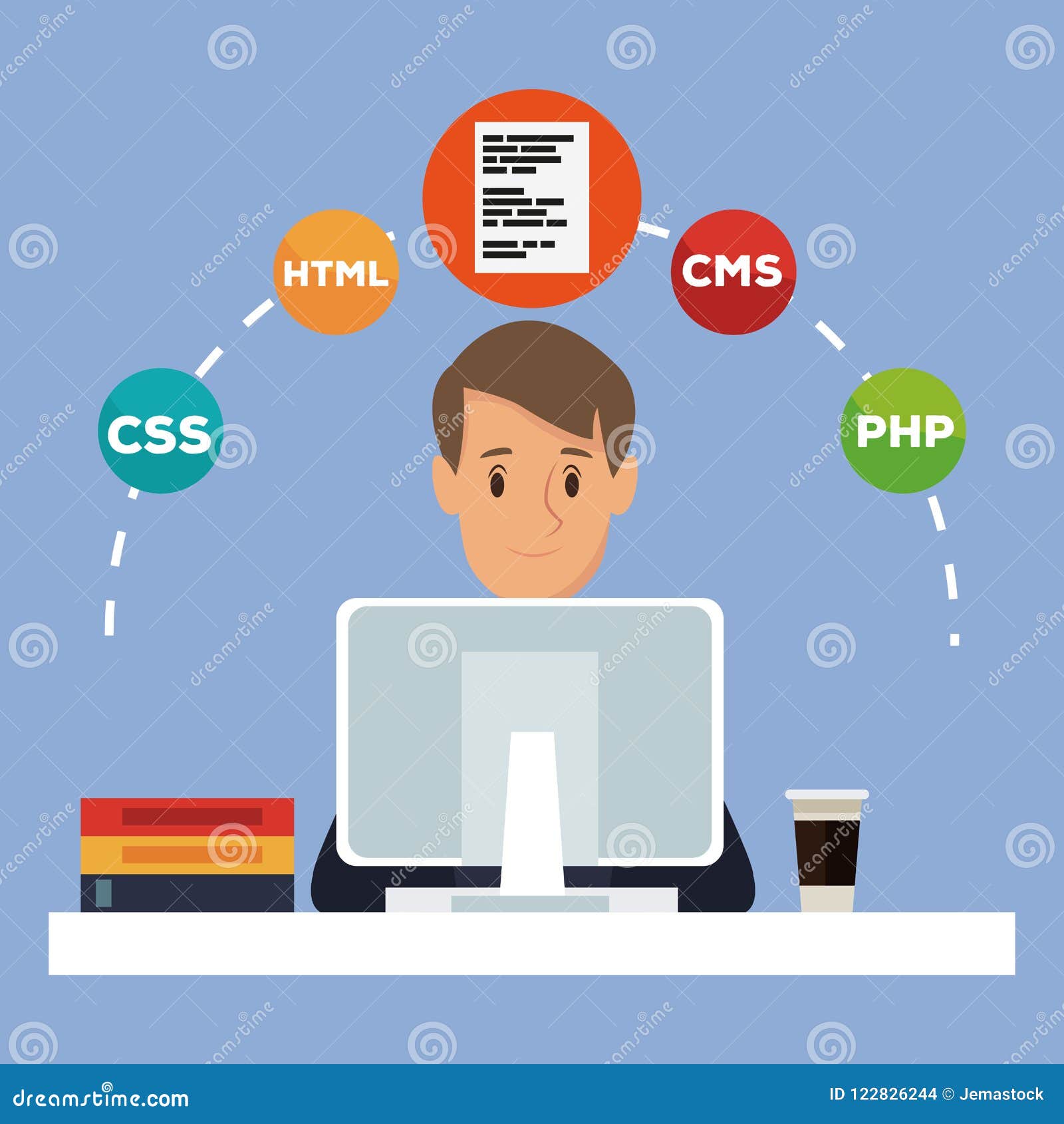 Software and programming stock vector. Illustration of html - 122826244