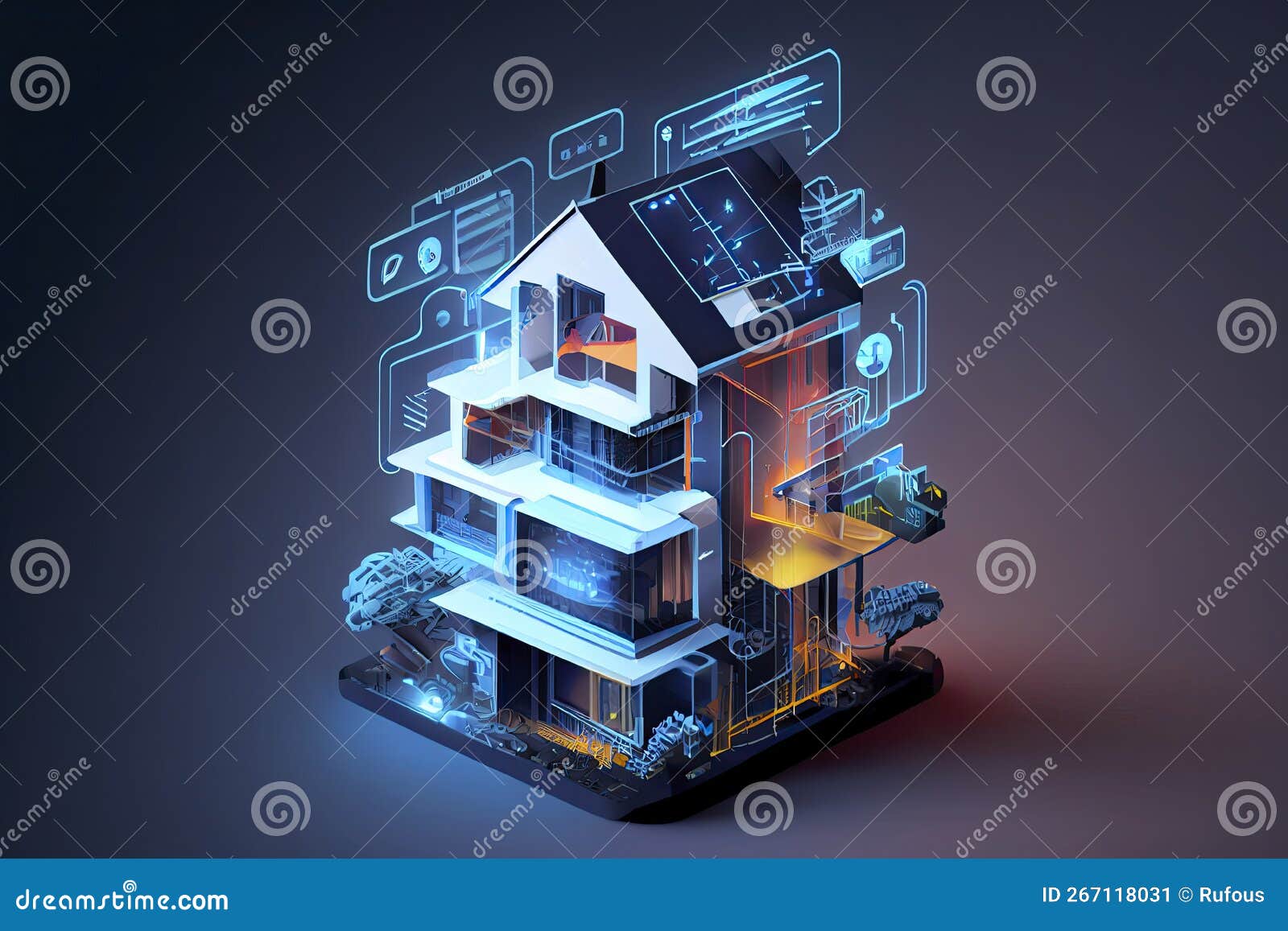 Software for Programming Smart Home Systems Stock Illustration ...
