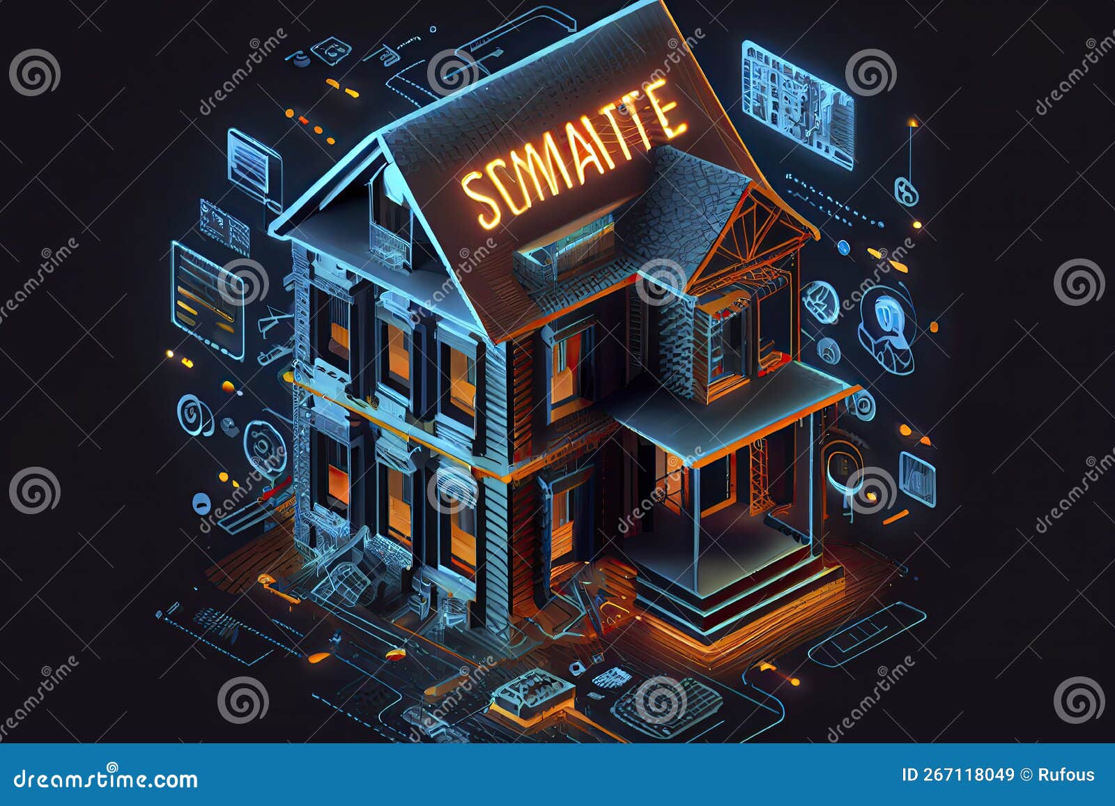 Software for Programming Smart Home Systems Stock Illustration ...
