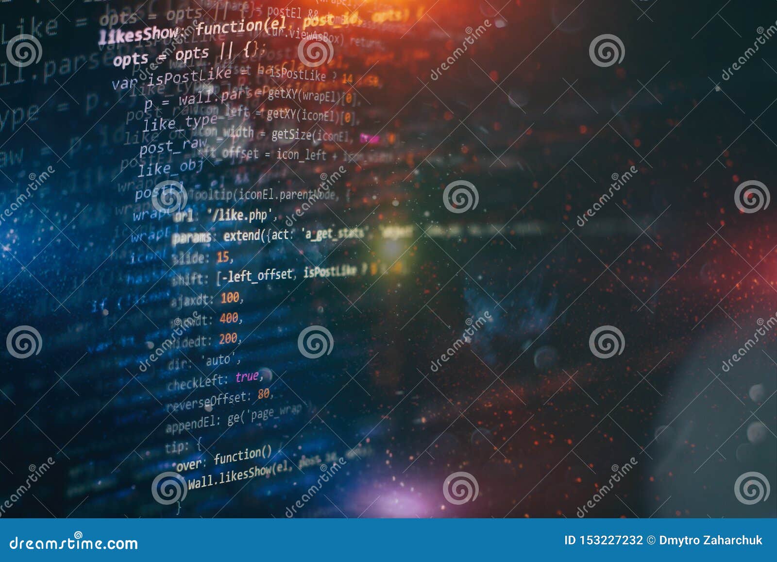 Software Programming Work Time. Code Text Written and Created Entirely by Myself Stock Photo ...