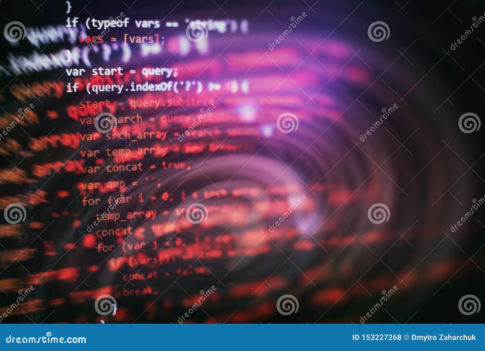 Software Programming Work Time. Code Text Written and Created Entirely by Myself Stock Photo ...