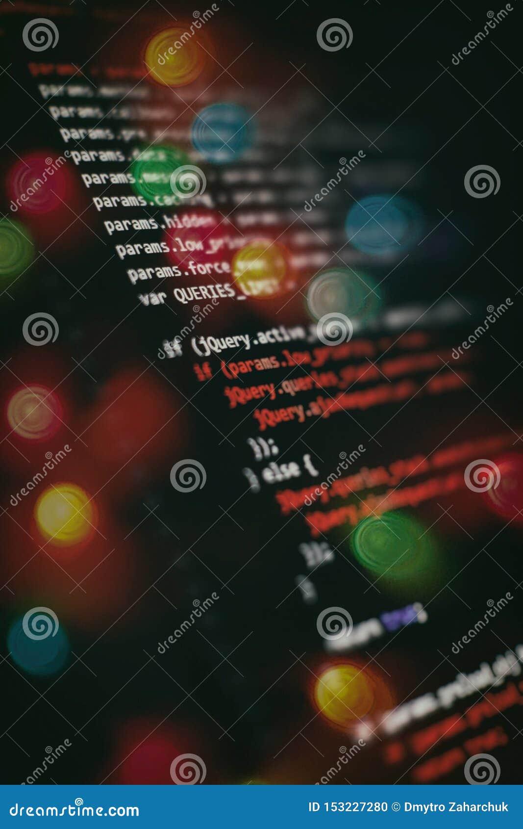 Software Programming Work Time. Code Text Written and Created Entirely by Myself Stock Photo ...