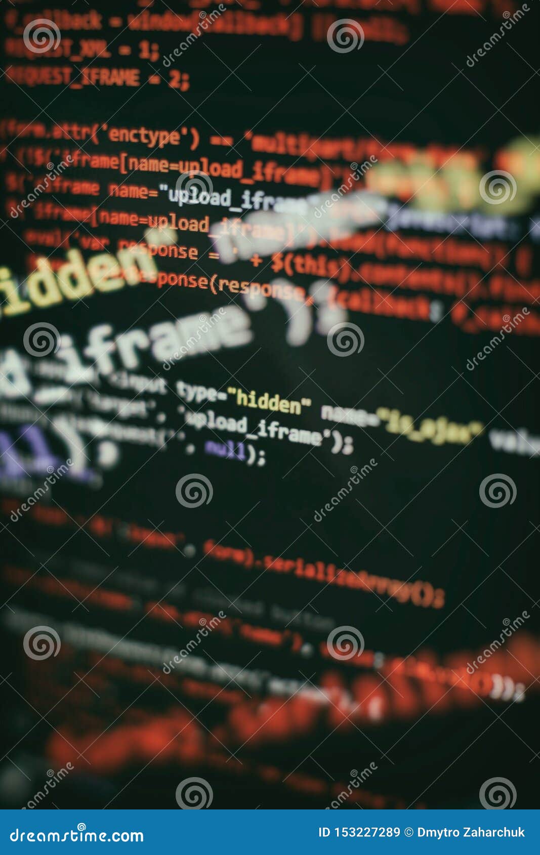Software Programming Work Time. Code Text Written and Created Entirely by Myself Stock Image ...
