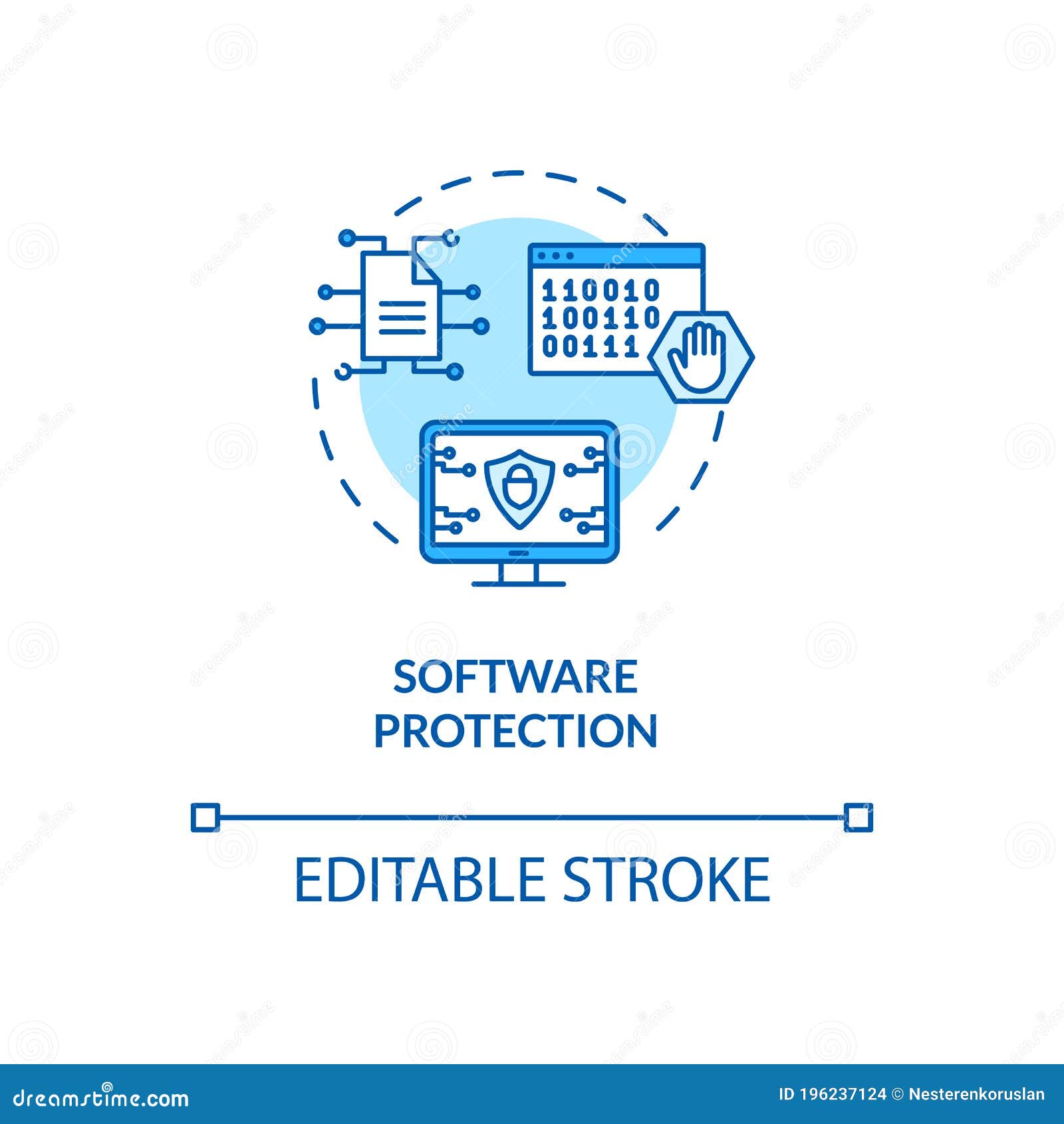 Software Protection Concept Icon Stock Vector - Illustration of ...