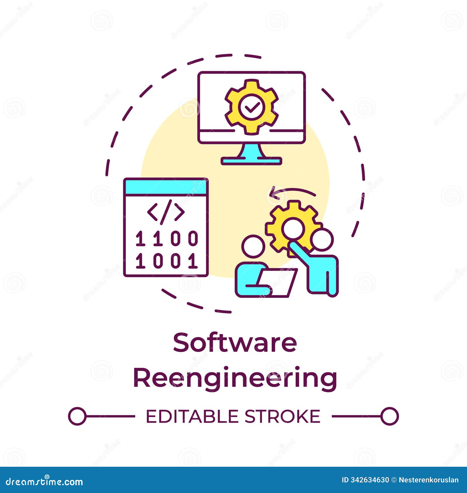Software Reverse Engineering Multi Color Concept Icon Stock ...