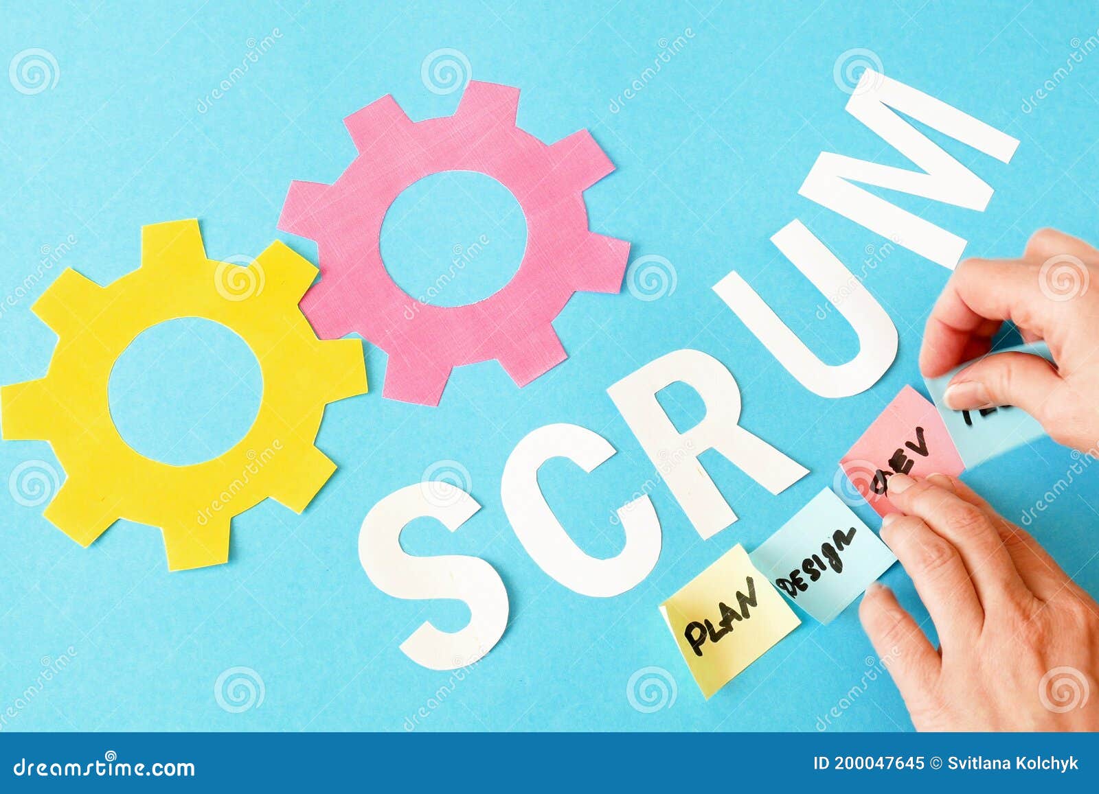 Software Scrum Agile Board Met Papiertaak, Agile Software Development ...