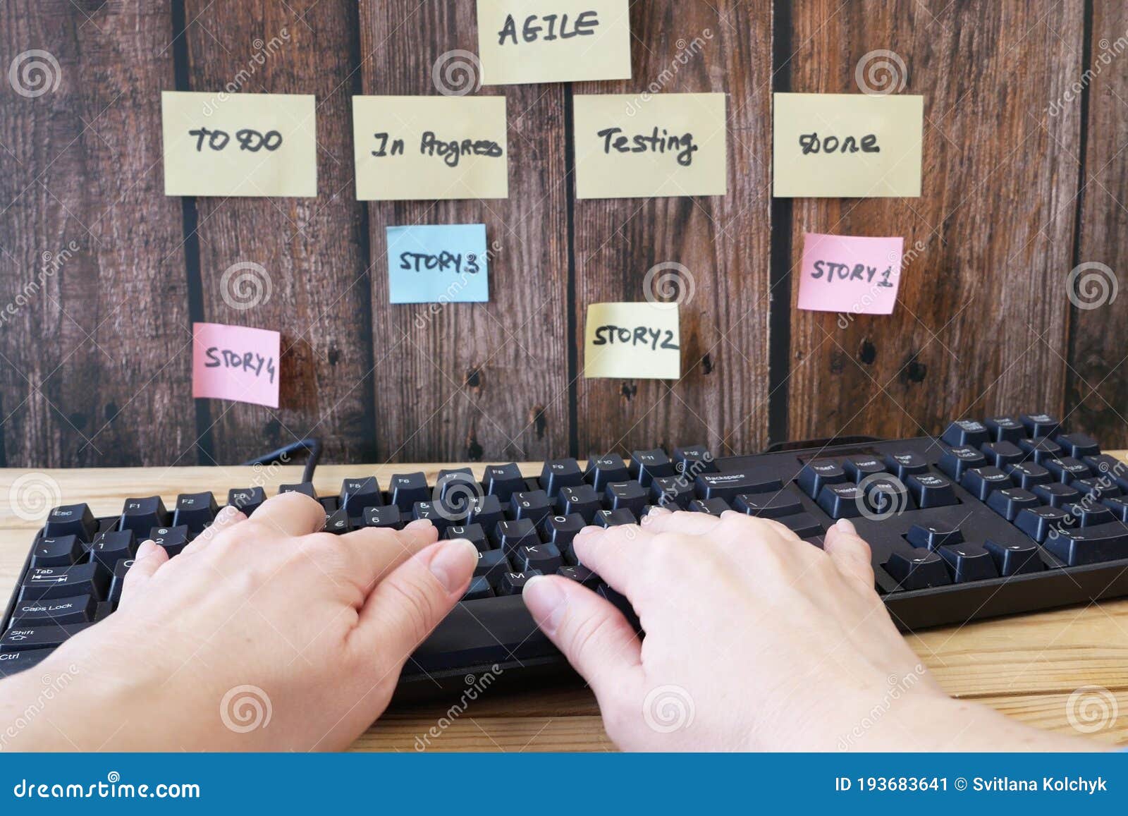 Software Scrum Agile Board With Paper Task Agile Software Development