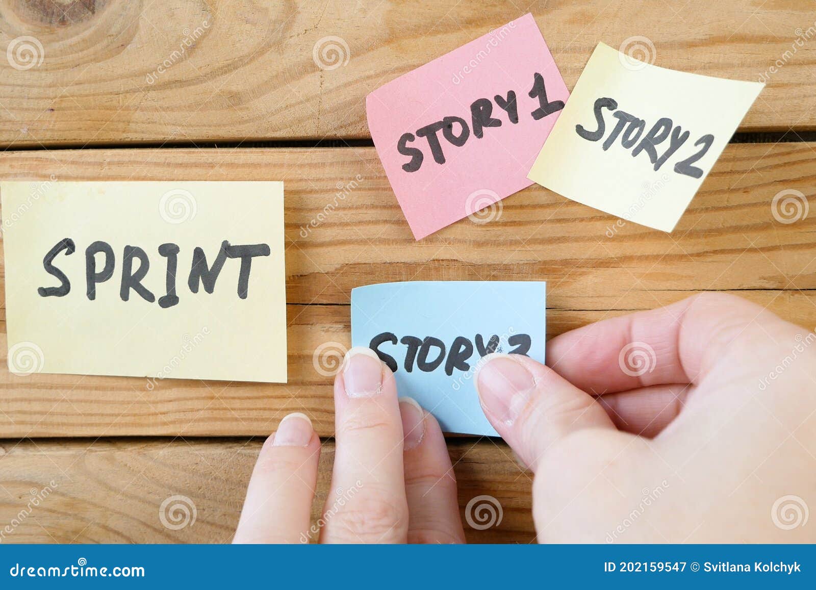 Software Scrum Agile Board with Paper Task, Agile Software Development ...