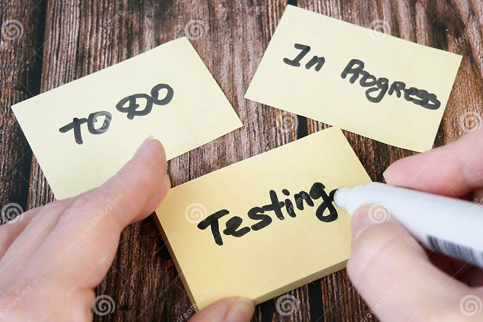 Software Scrum Agile Board with Paper Task, Agile Software Development ...