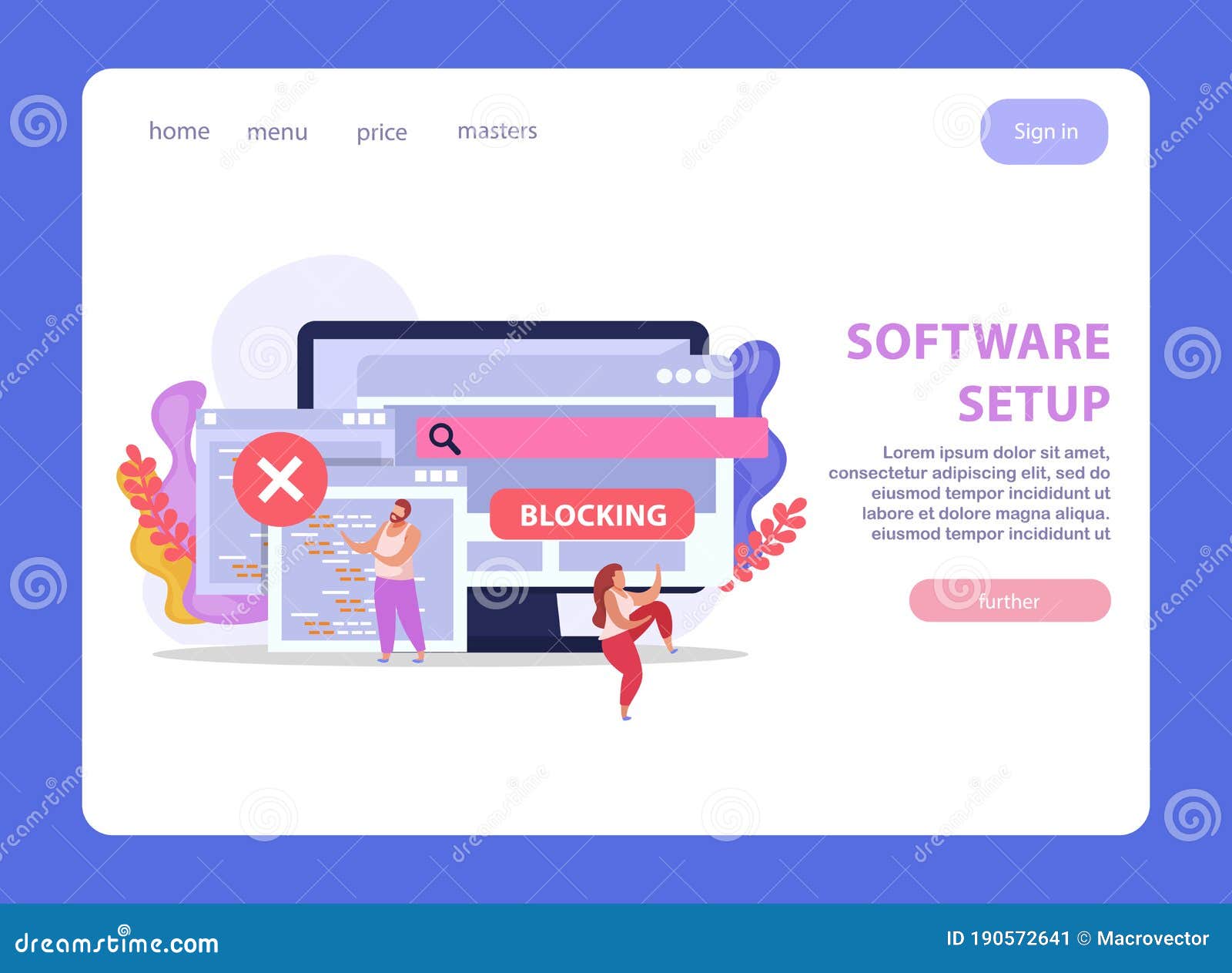 Software Setup Landing Page Stock Vector - Illustration of html, page ...