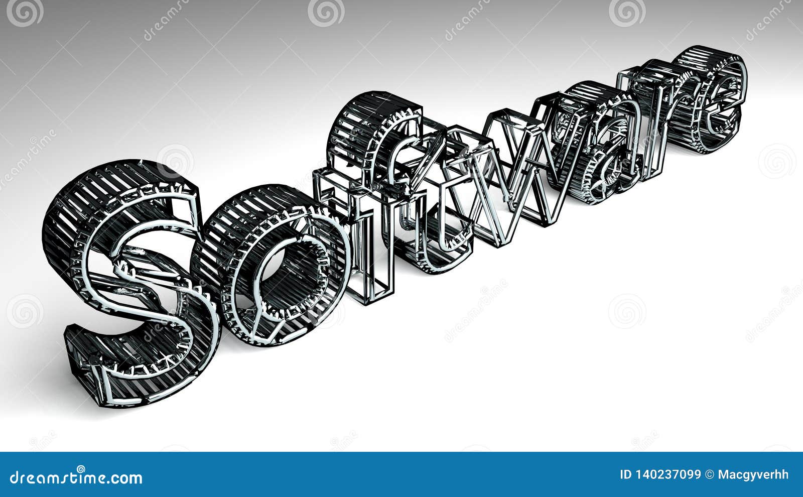 Software Sign in Silver and Glossy Letters Stock Illustration ...