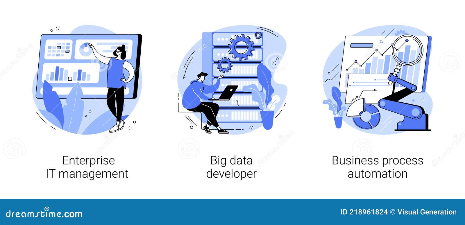 It Software Solutions Abstract Concept Vector Illustrations. Stock Vector - Illustration of flat ...