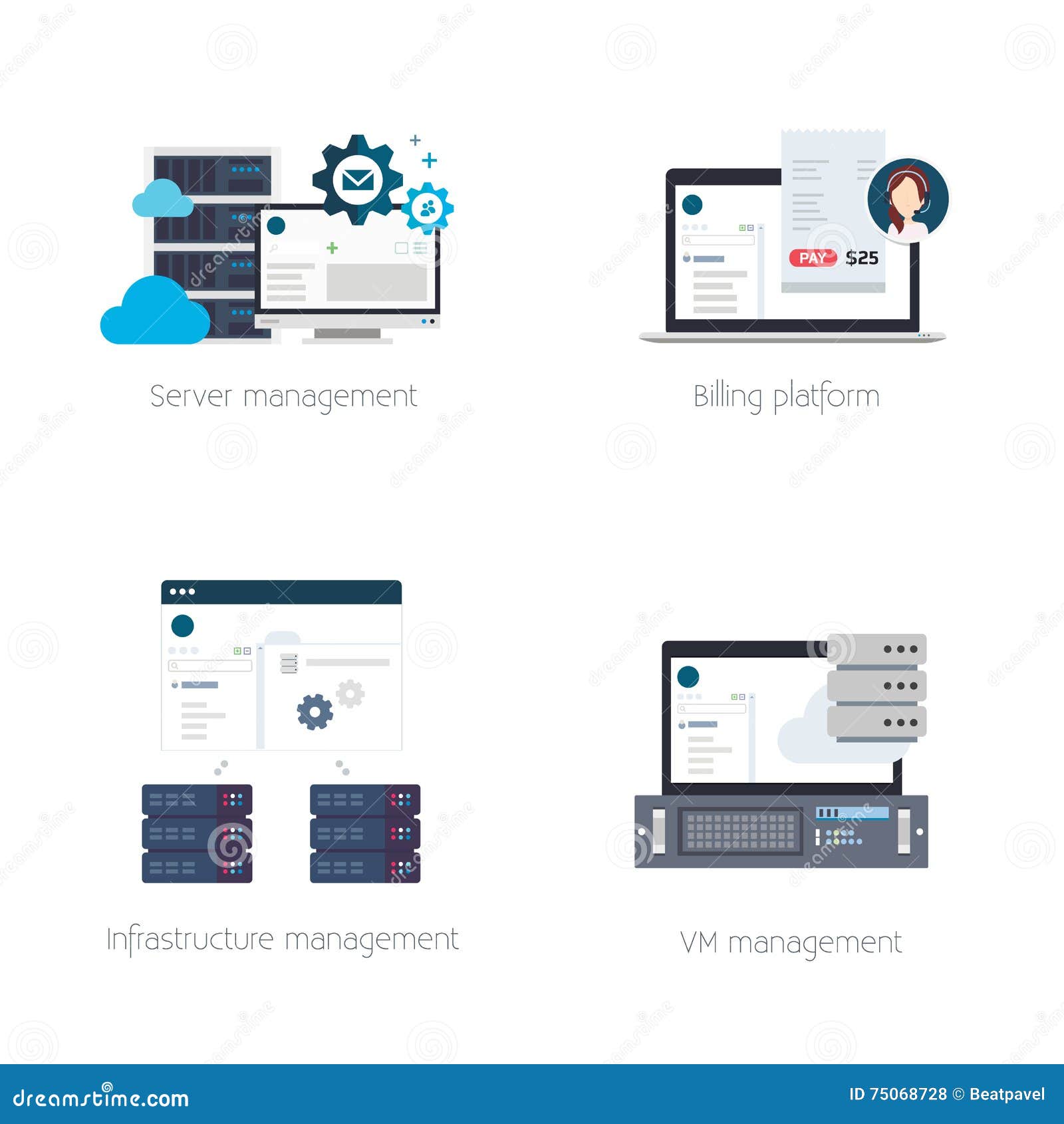 Software Solutions for Hosting Providers Stock Illustration ...