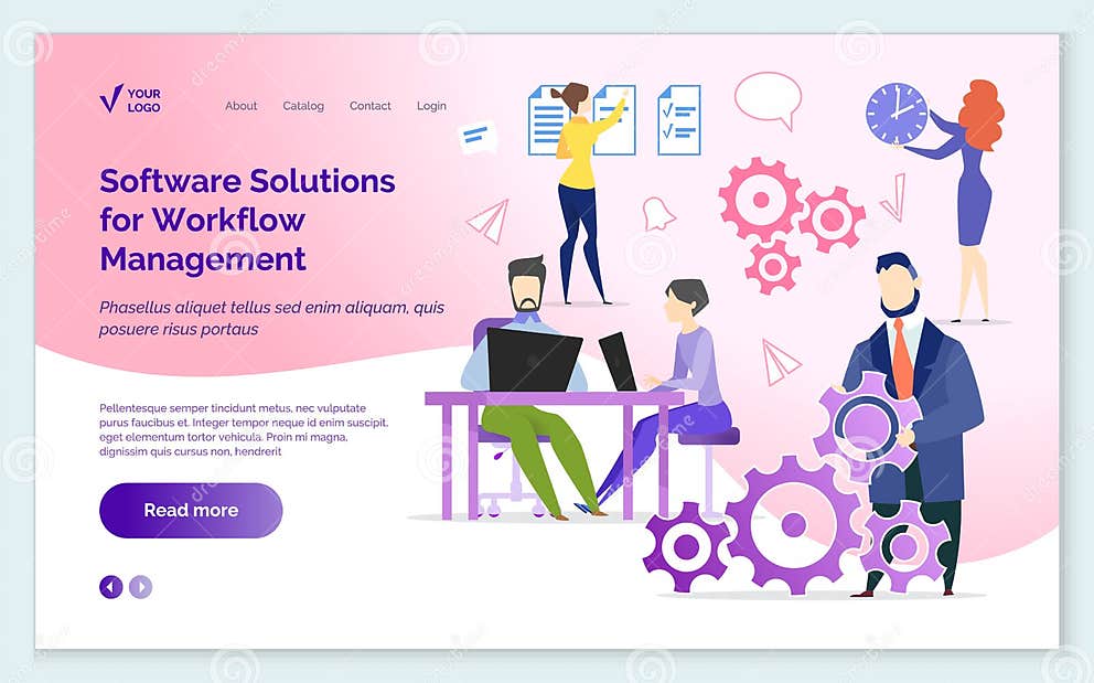 Software Solutions for Workflow Management Concept. Business Site ...