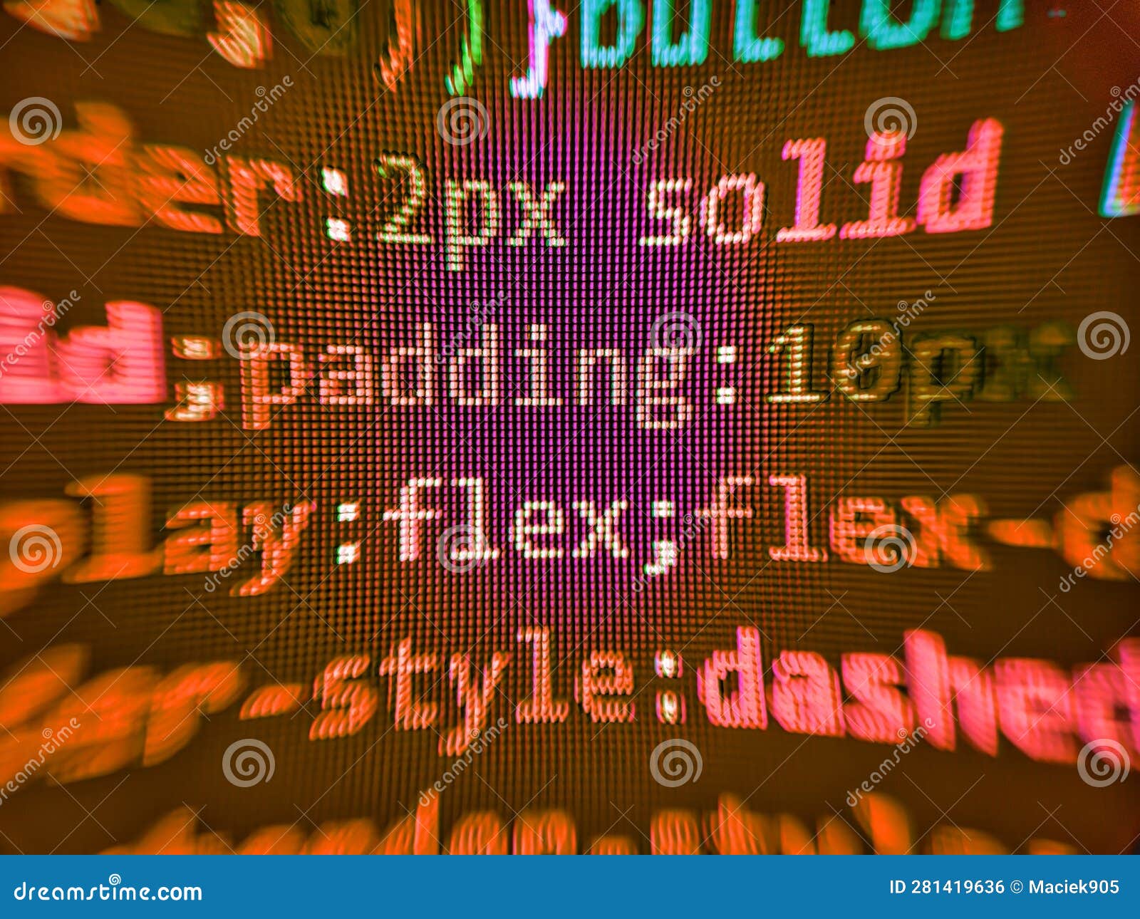 Software Source Code Software Background Programming Coding With Editor Colorful Themes Stock