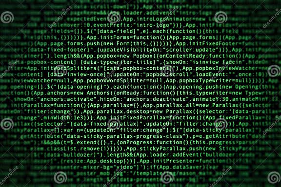 Software Source Code on Dark Background. Stock Image - Image of command ...