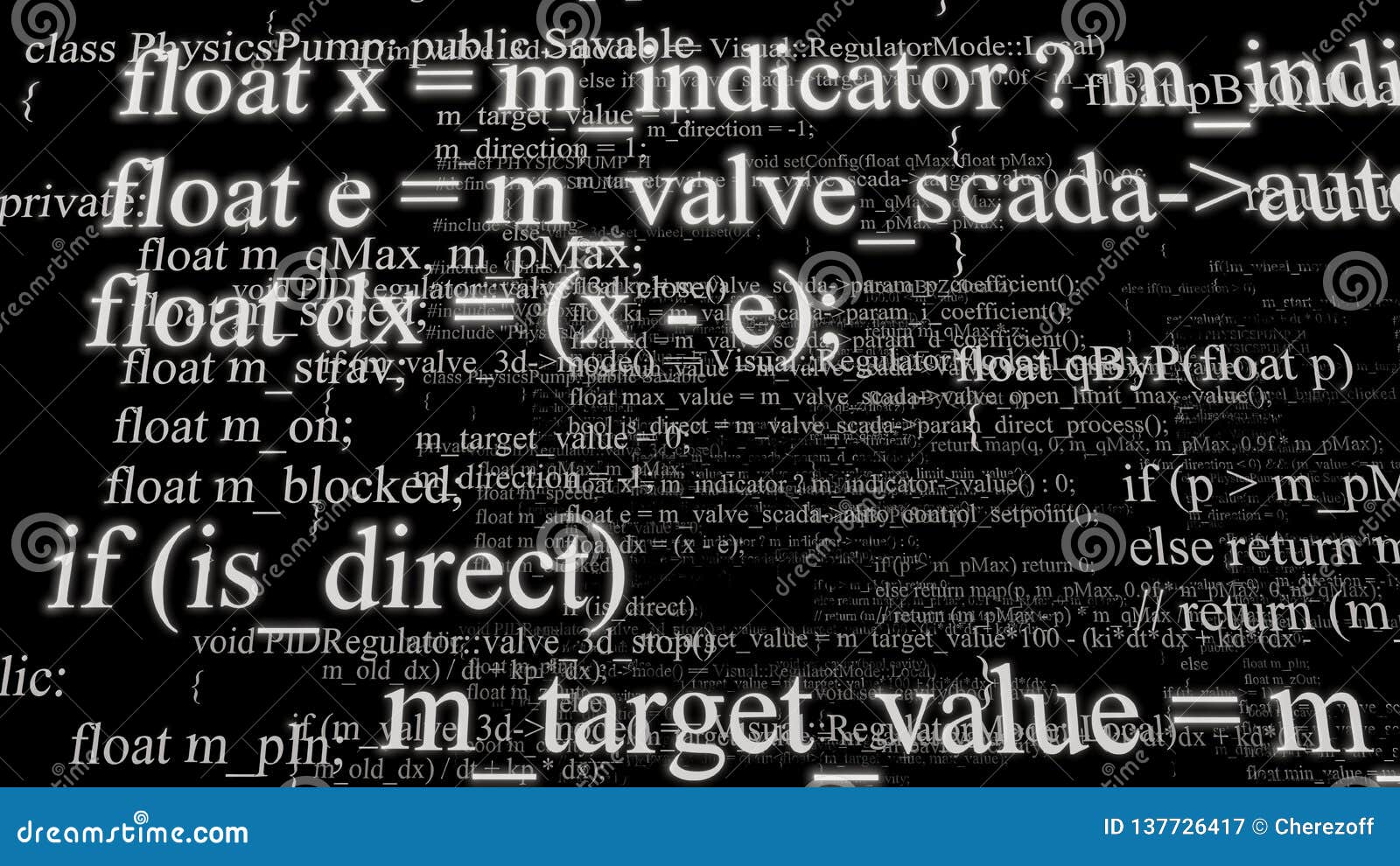 Software Source Code Layers Of Program Code On Black Background Stock Image Image Of Binary